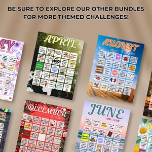 12 Month Bingo Challenge BUNDLE A Printable Bingo Reading Challenge ...