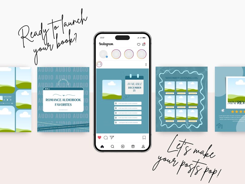 Audiobook Instagram Bookstagram Canva Template Bookish Instagram Book ...