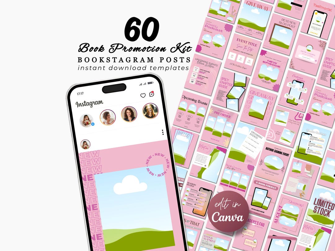 Romance Author Instagram Template | Bookstagram Canva Kit for Writers ...