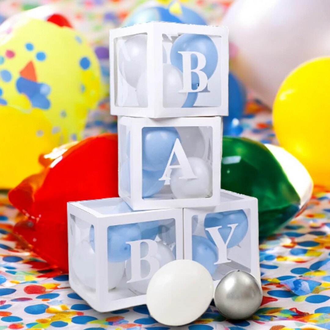 Personalized Transparent Letter Balloon Box, Baby Shower, Birthday ...