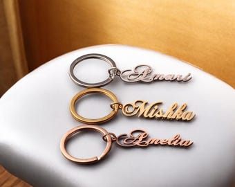 Personalized Engraved Stainless Steel Keychain: Custom Name Keyring - Etsy
