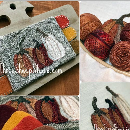 Patchwork Pumpkins Punch Needle Pattern & Fabric - Etsy