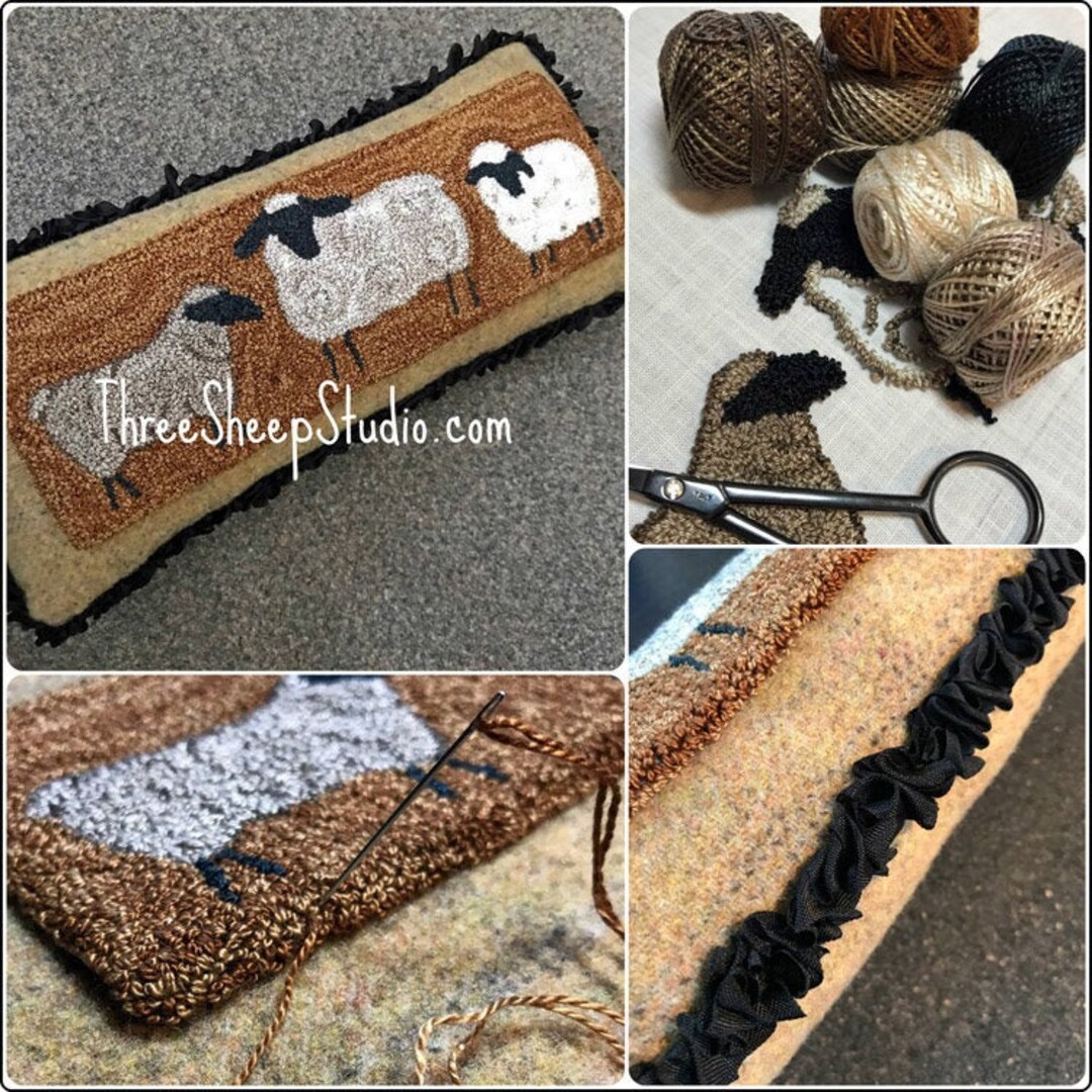 Counting Sheep - Punch Needle Pattern - #PN588 - Needlepunch Embroidery ...