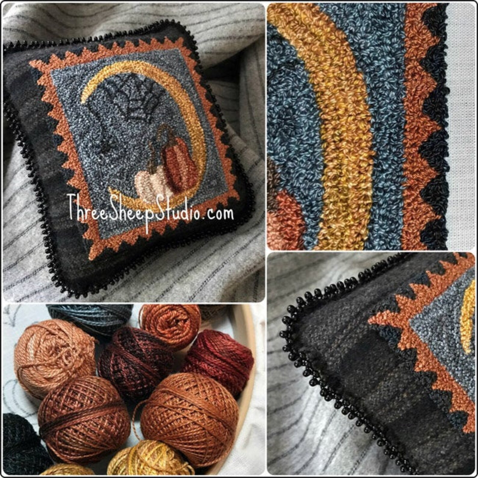 Sickle Moon Punch Needle Pattern PN574 Needlepunch - Etsy