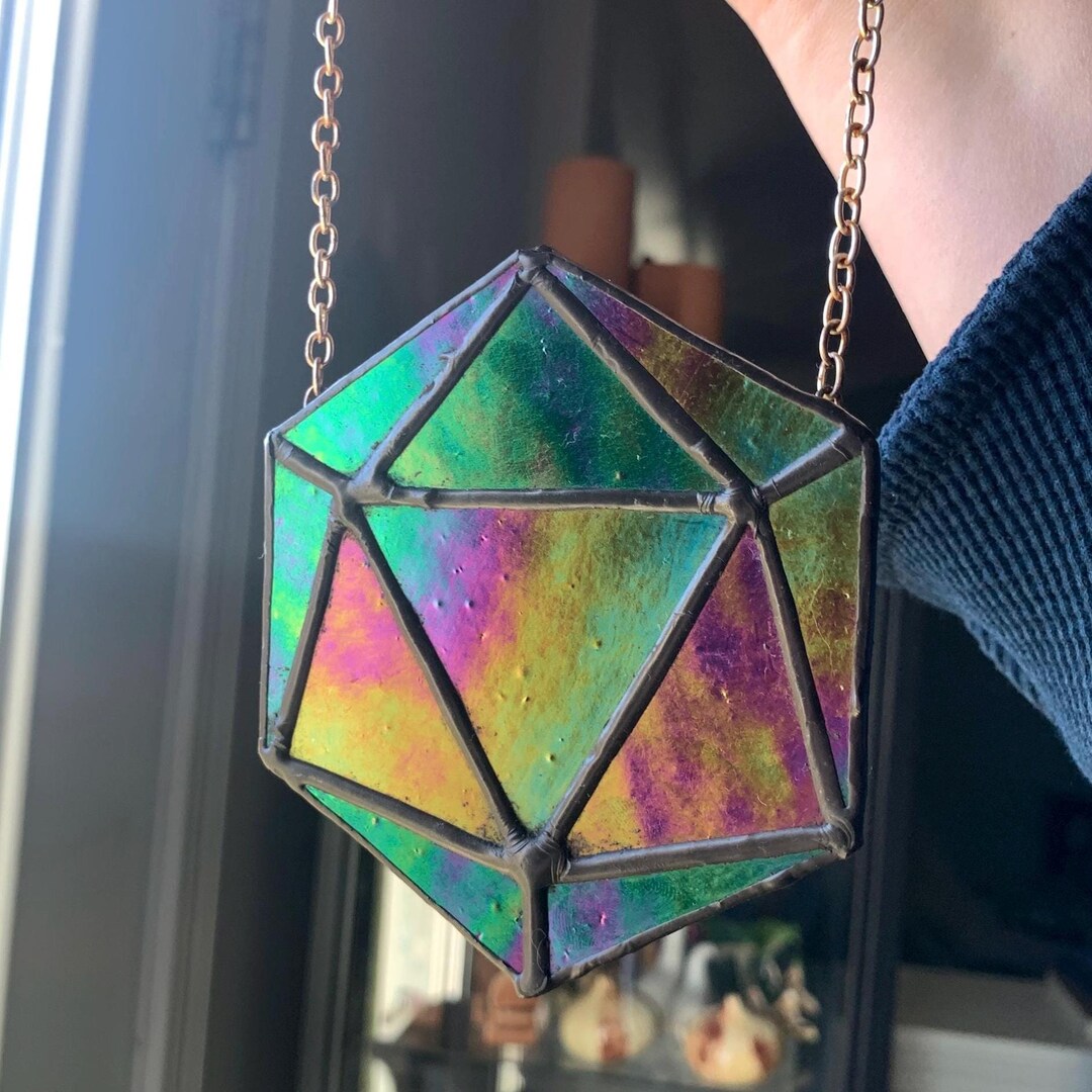 Customizable Iridescent D20 Stained Glass Dice - Etsy