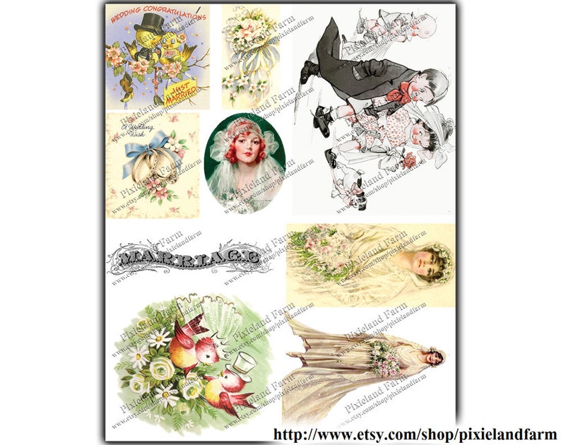 Vintage Bridal Wedding Clip Art Printable Digital Download - Etsy