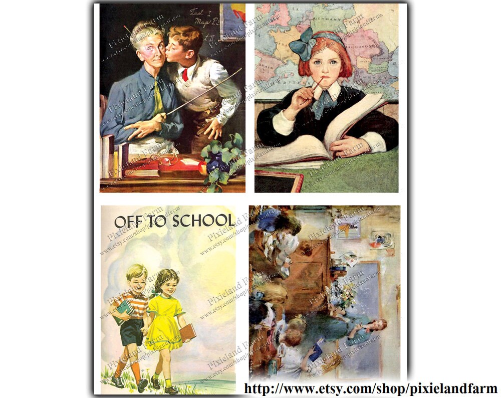 Vintage Back to School Clip Art Printable Digital Download - Etsy