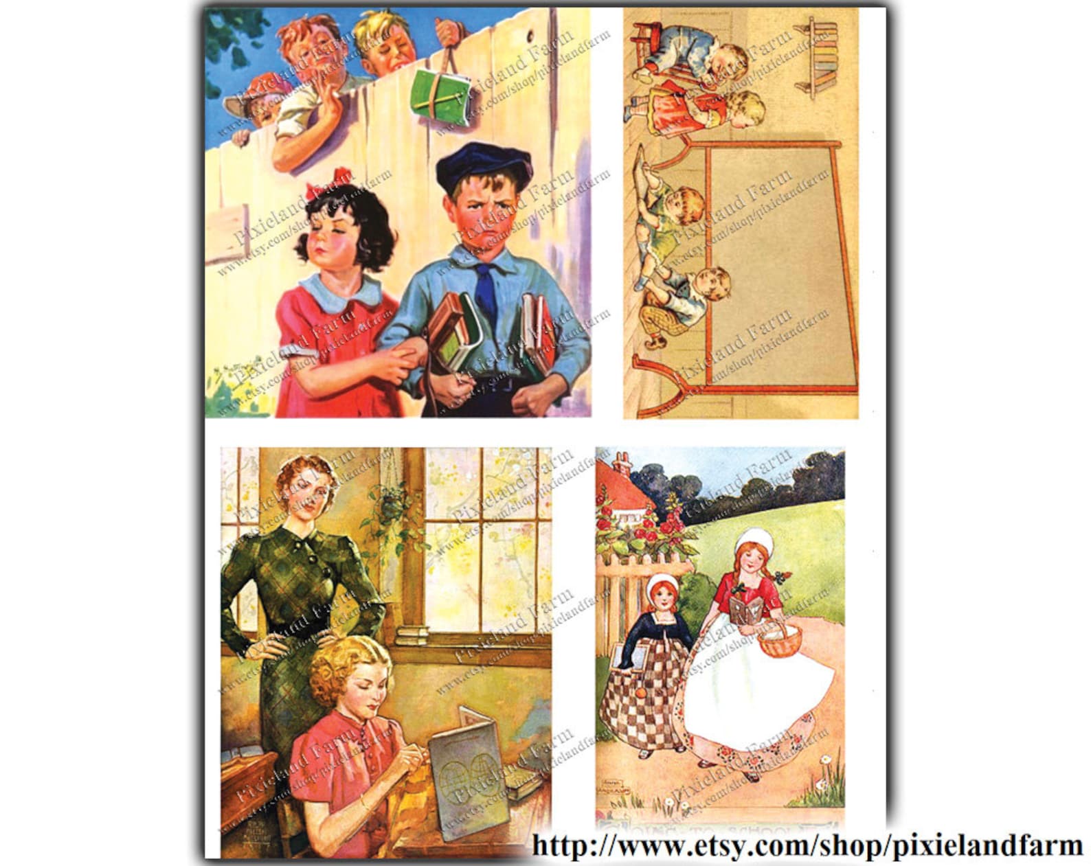 Vintage Back to School Clip Art Printable Digital Download - Etsy