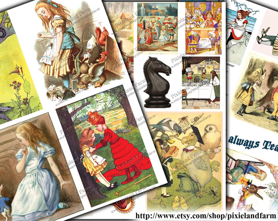 Vintage Alice in Wonderland Clip Art Printable Digital Download - Etsy