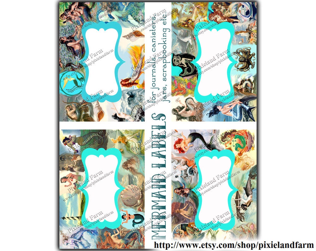 Mermaid Tags and Labels Digital Download - Etsy