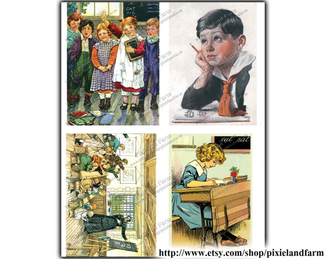Vintage Back to School Clip Art Printable Digital Download - Etsy