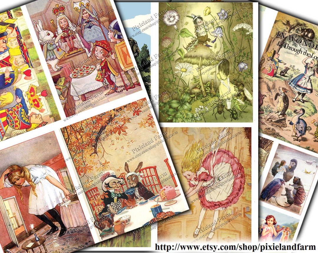 Alice in Wonderland Vintage Clip Art Printable Digital Download - Etsy