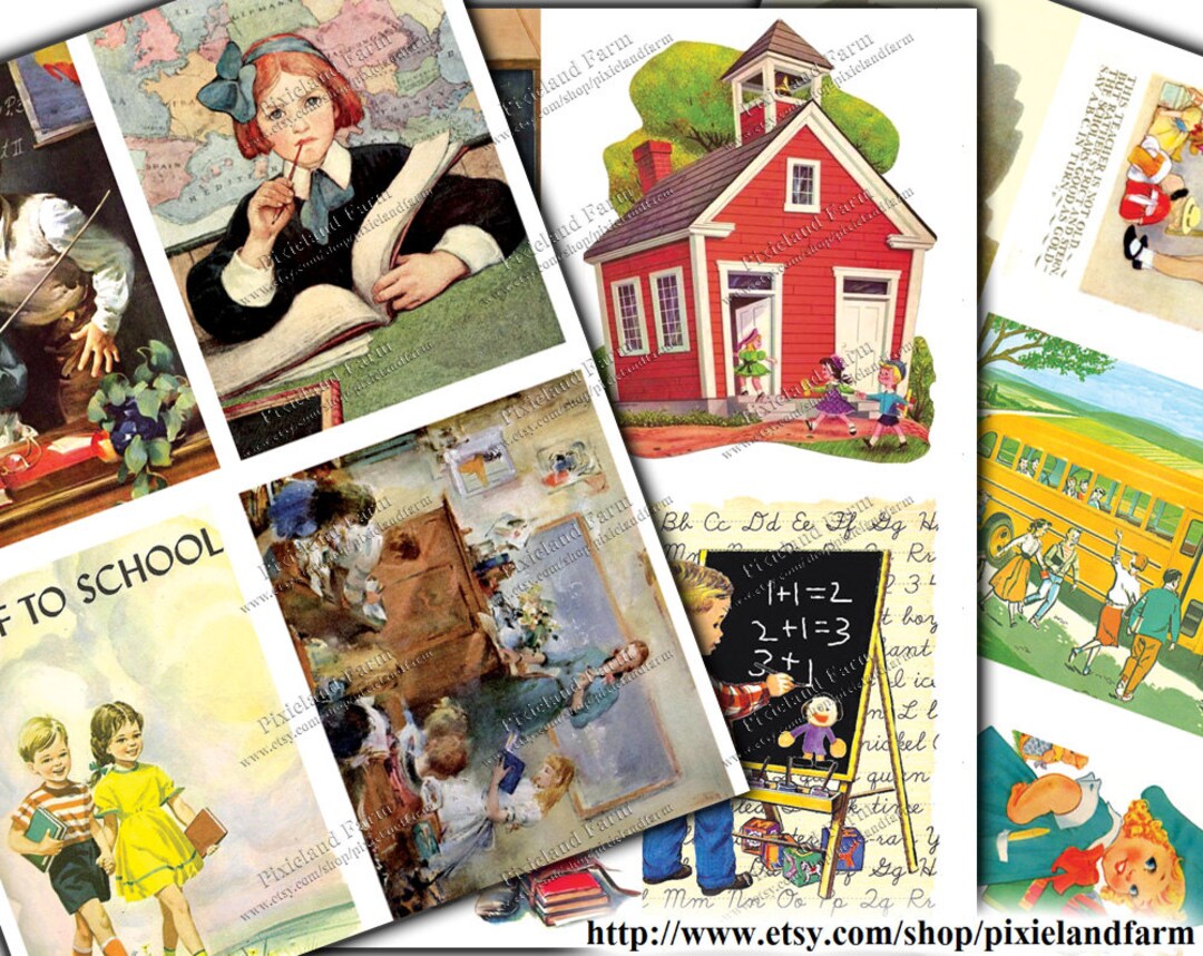 Vintage Back to School Clip Art Printable Digital Download - Etsy