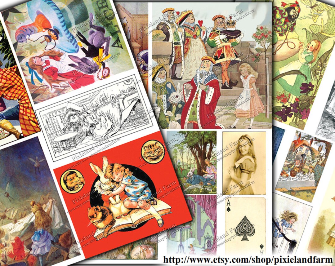 Alice in Wonderland Vintage Clip Art Printable Digital Download - Etsy