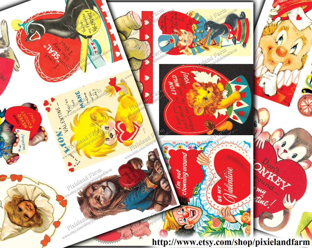 Vintage Circus Valentine Printable Digital Download - Etsy