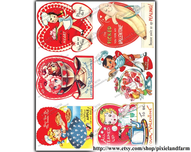 Food & Cooking Valentine Vintage Printable Digital Download - Etsy