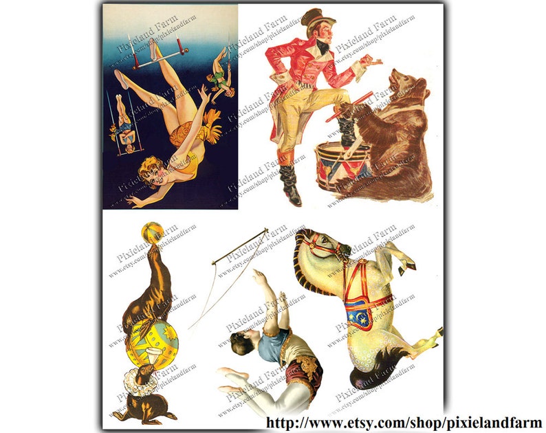 Vintage Circus Clip Art Printable Digital Download - Etsy