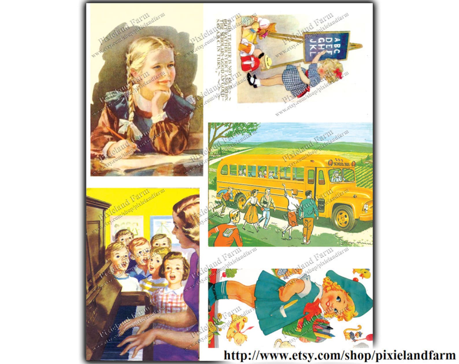 Vintage Back to School Clip Art Printable Digital Download - Etsy