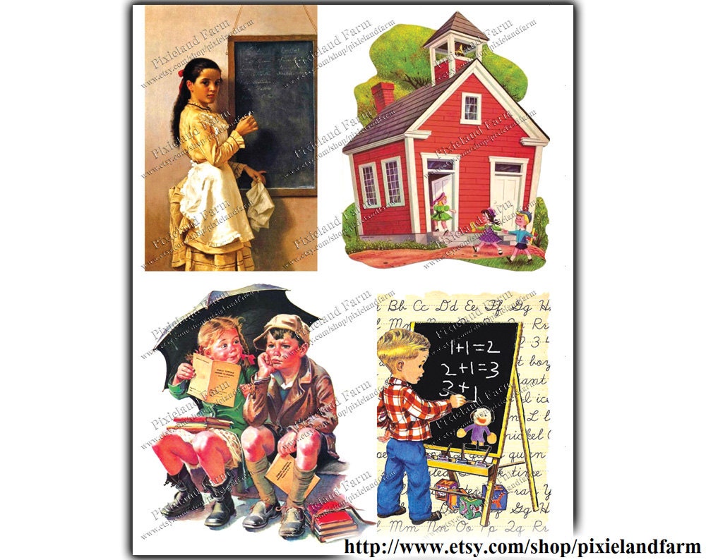 Vintage Back to School Clip Art Printable Digital Download - Etsy