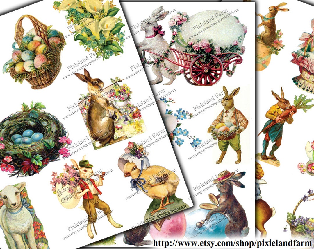 Easter Victorian Clip Art Printable Digital Download - Etsy