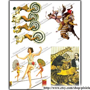 Vintage Circus Clip Art Printable Digital Download - Etsy