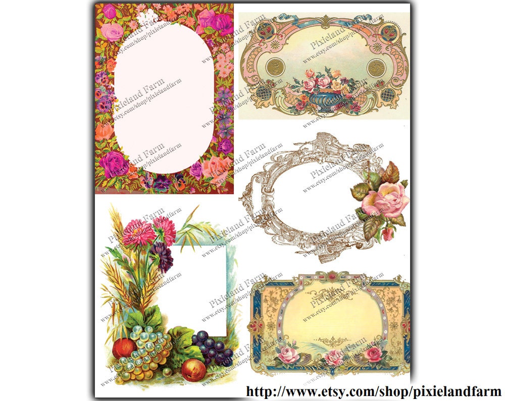 Frame Border Vintage Clip Art Printable Digital Download - Etsy