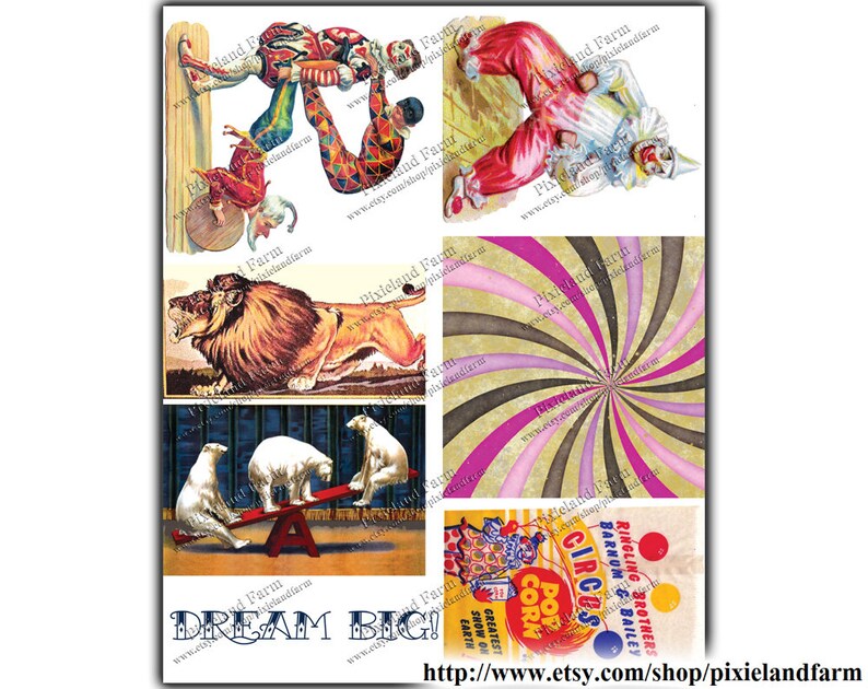 Vintage Circus Clip Art Printable Digital Download - Etsy