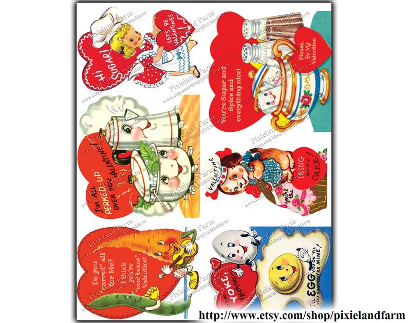 Food & Cooking Valentine Vintage Printable Digital Download - Etsy