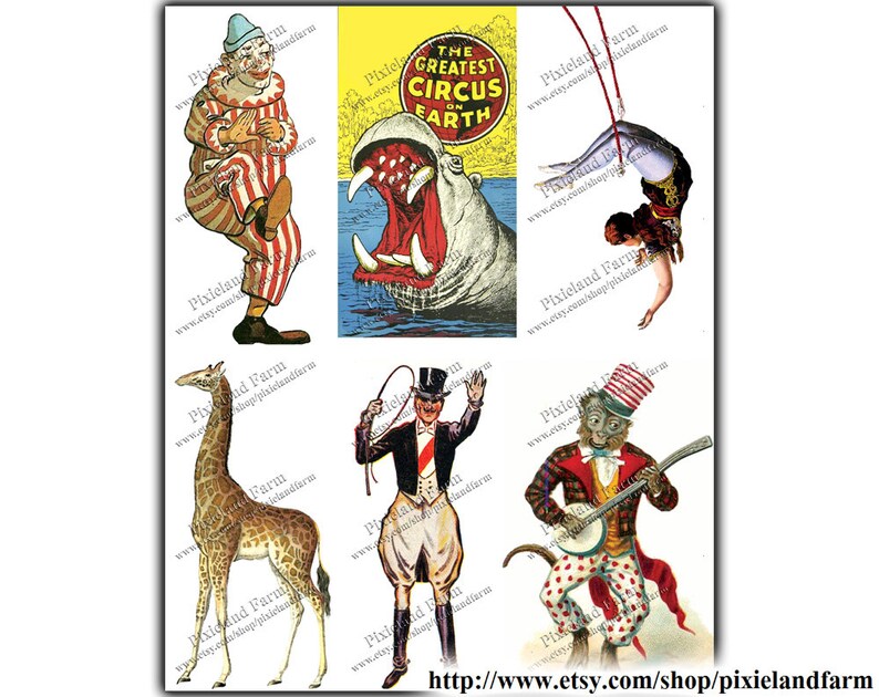 Vintage Circus Clip Art Printable Digital Download - Etsy