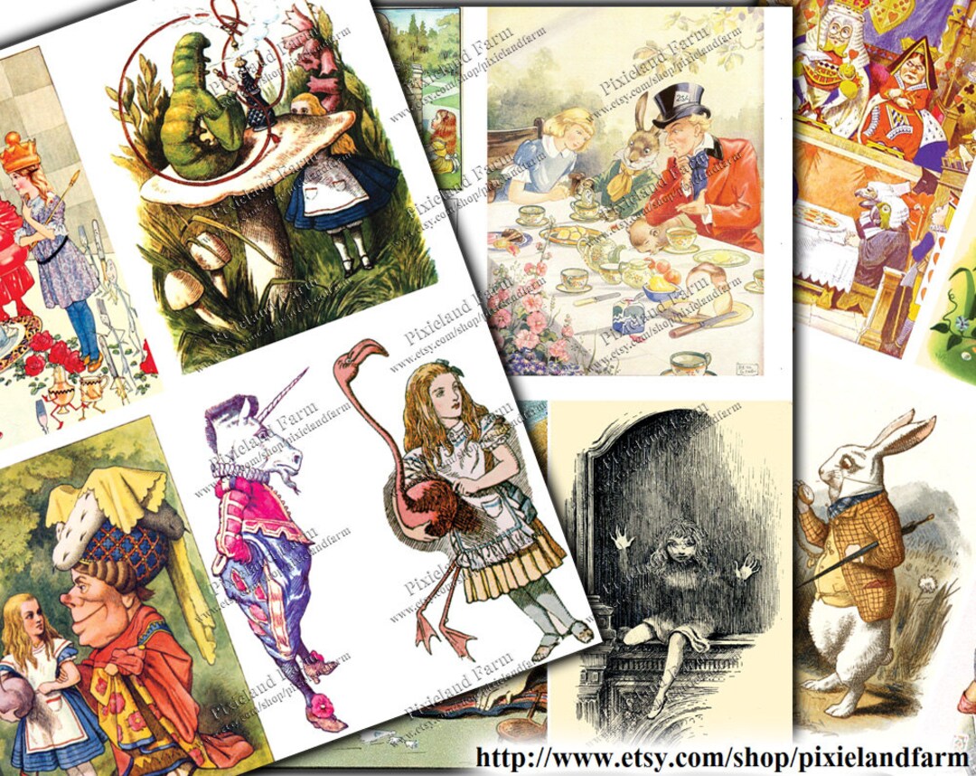Vintage Alice in Wonderland Clip Art Printable Digital - Etsy