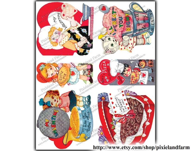 Food & Cooking Valentine Vintage Printable Digital Download - Etsy
