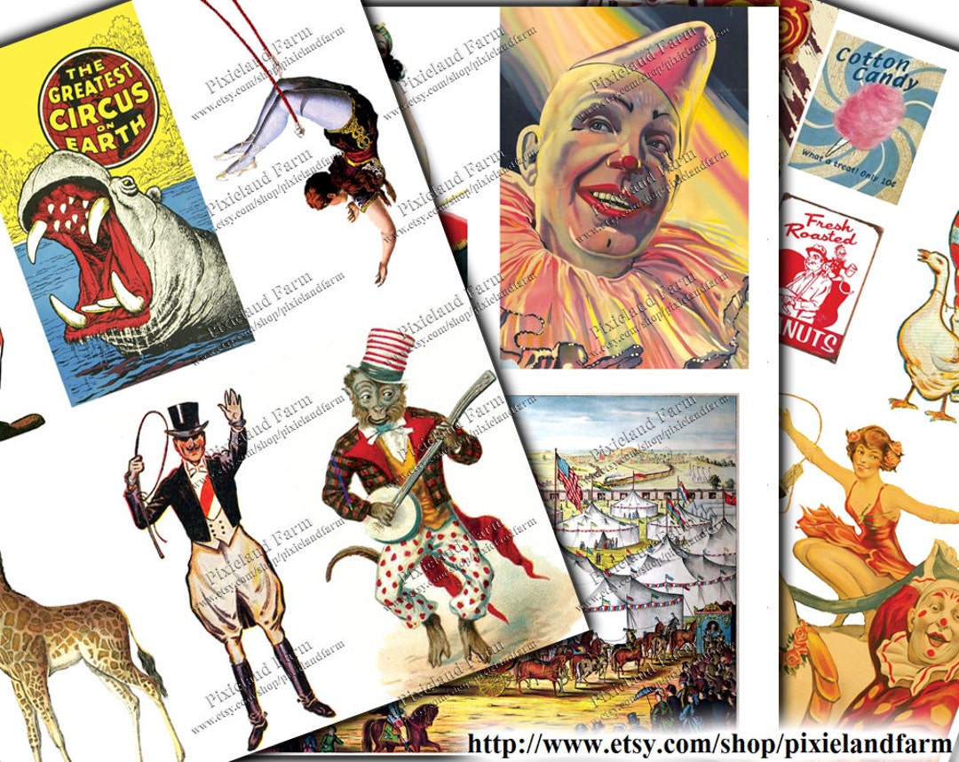 Vintage Circus Clip Art Printable Digital Download - Etsy
