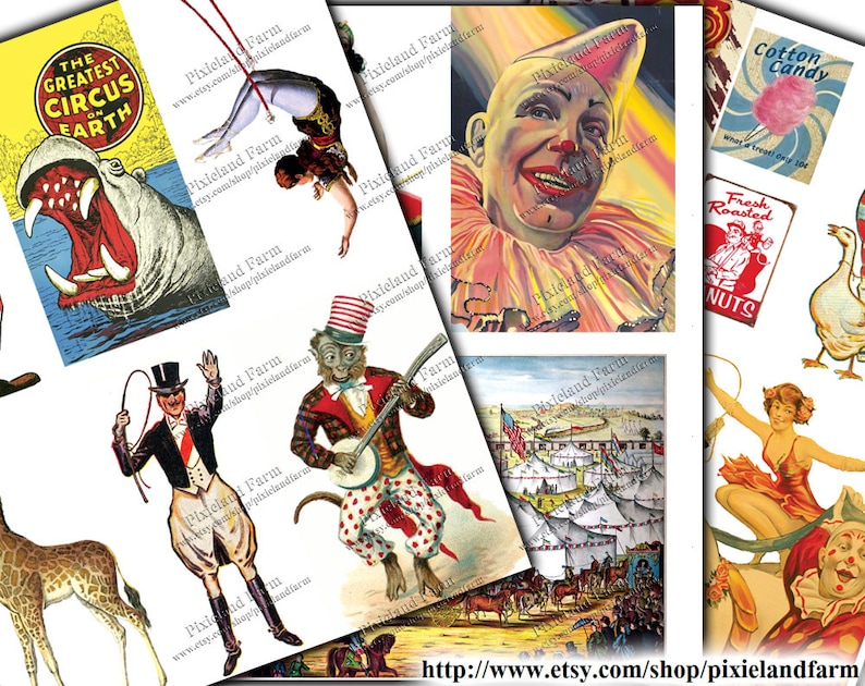 Vintage Circus Clip Art Printable Digital Download - Etsy
