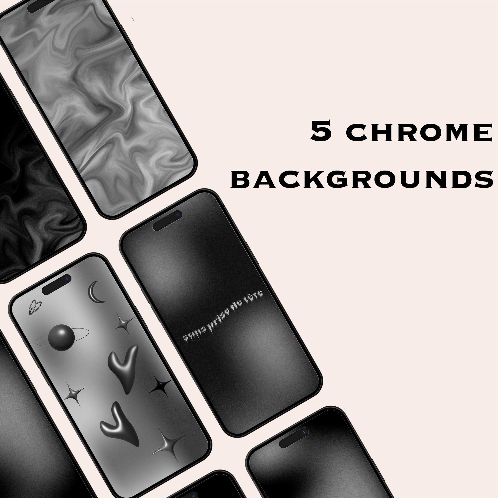 Chrome Background, 5 Backgrounds for Your Design, Grey Wallpaper, Black ...