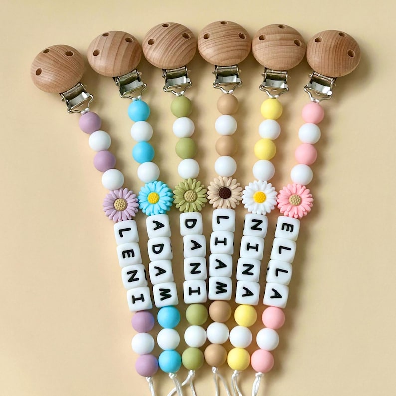 Personalized Pacifier Clips, Baby Shower Gift, Custom Soother Clip ...