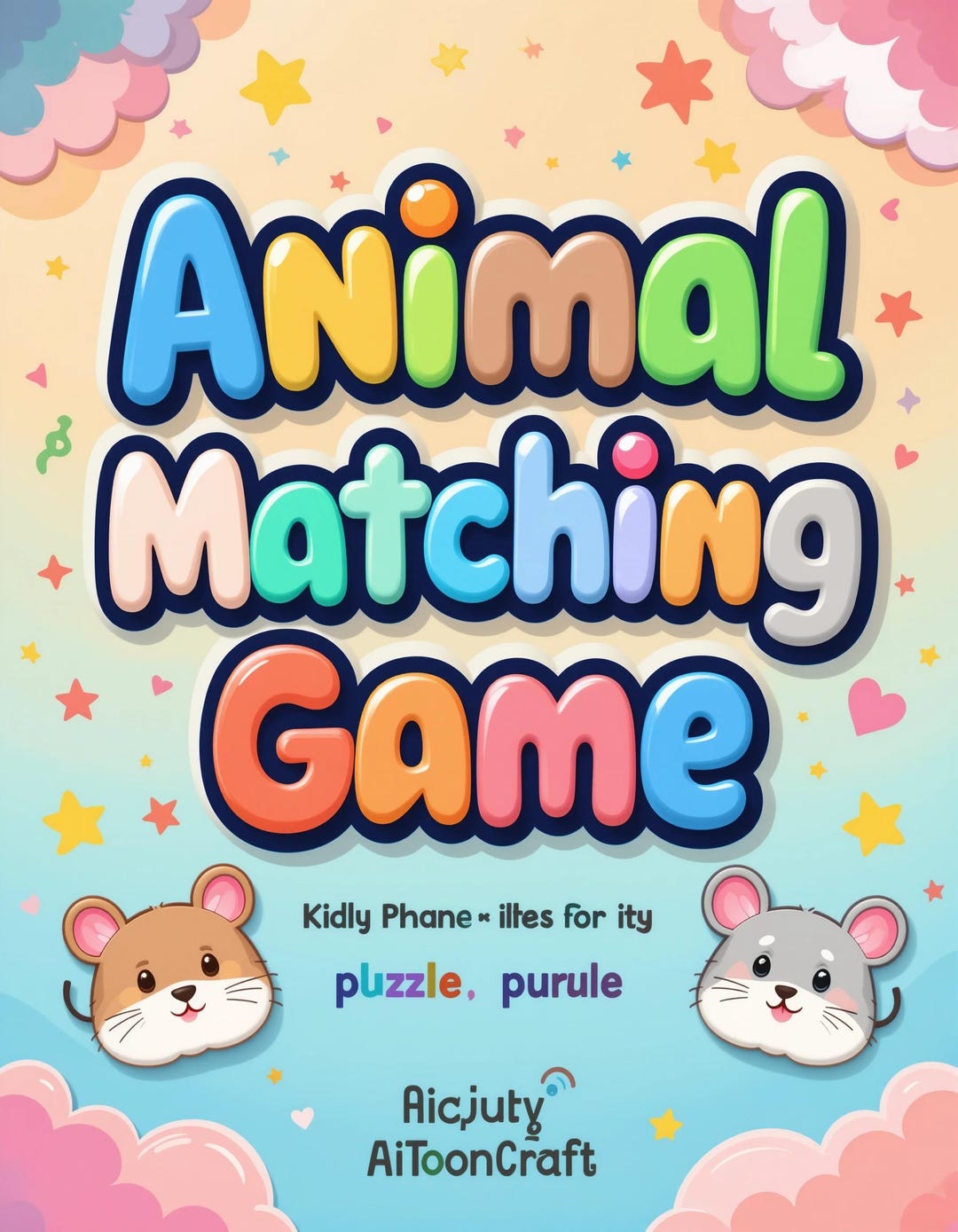 Animal Symmetry Matching Game | Printable PDF for Kids | Visual Puzzle ...