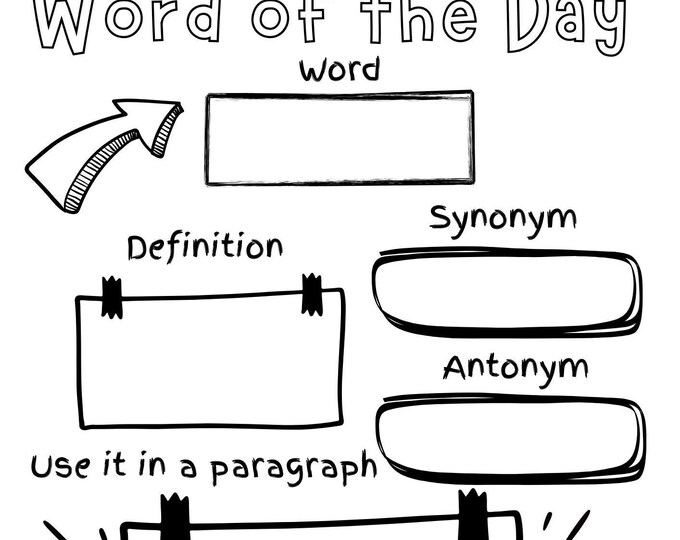 Word of the Day Worksheet | Printable Vocabulary Builder | Kids ...