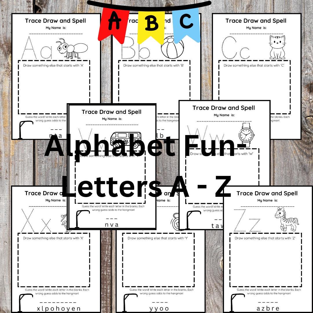 Alphabet Printable A-Z Bundle | Kids Letter Recognition, Coloring ...
