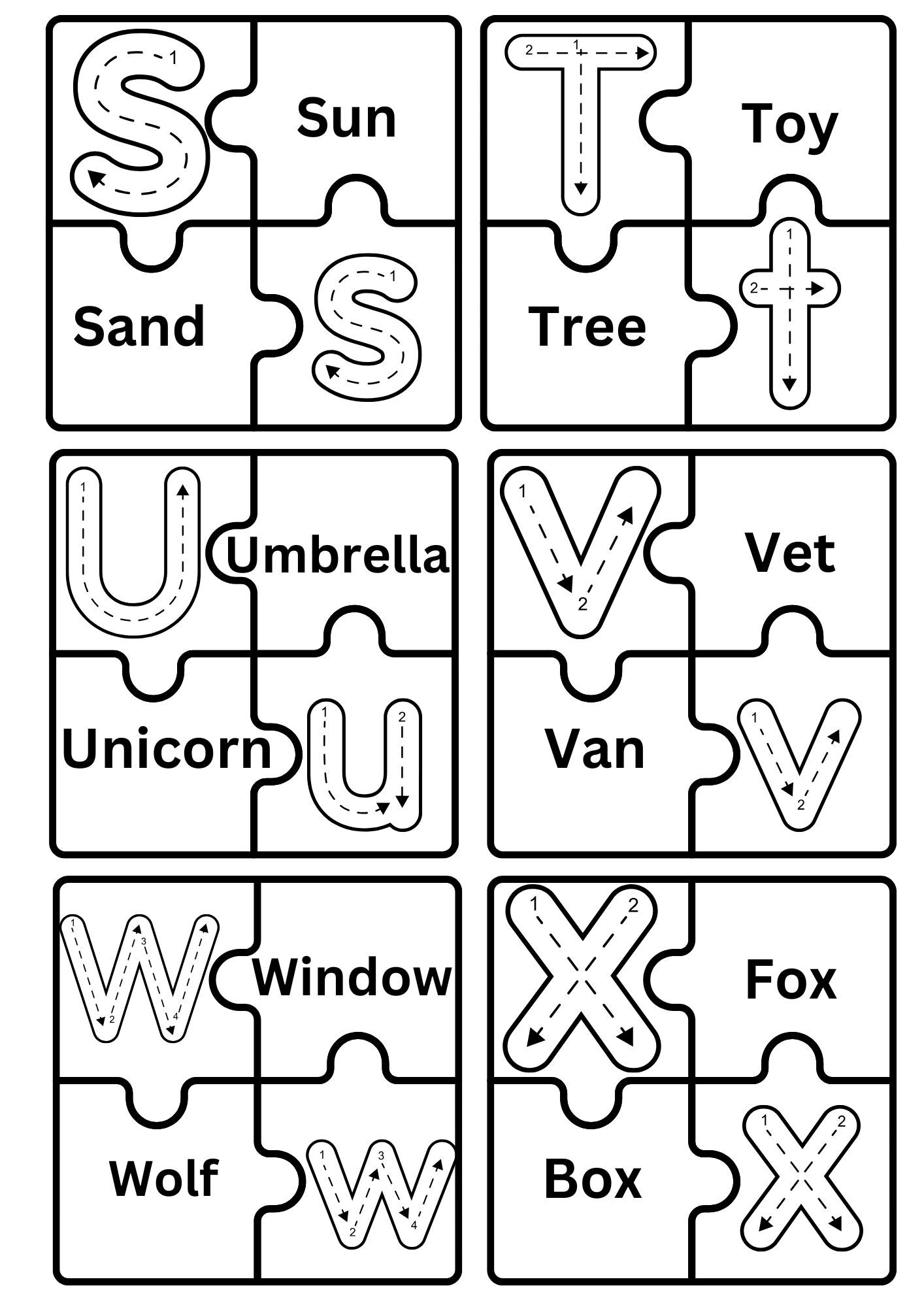 Fourteen Letters From M-Z Alphabet Puzzle - Educational ABC Puzzle for ...