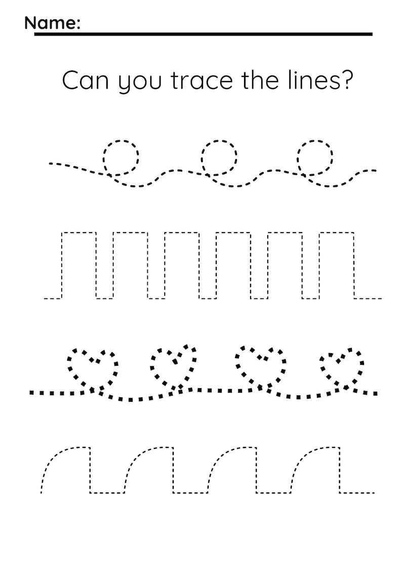 Tracing and Matching Activity Worksheets for Kids – 10 Fun Printable ...