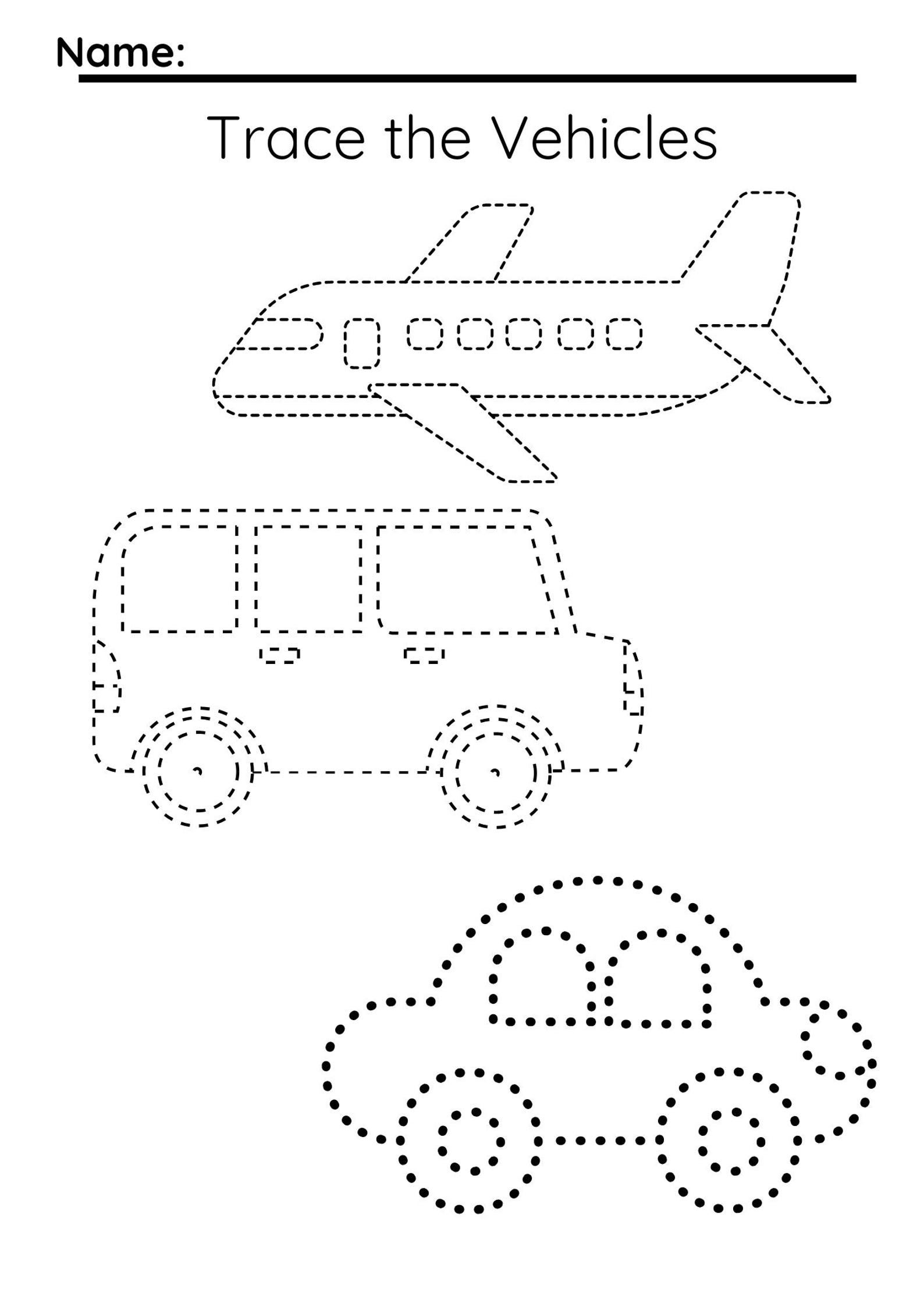 Tracing and Matching Activity Worksheets for Kids – 10 Fun Printable ...