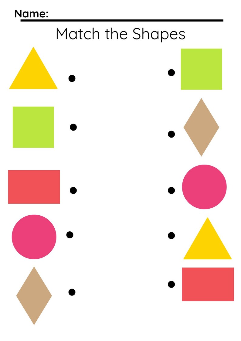 Tracing and Matching Activity Worksheets for Kids – 10 Fun Printable ...