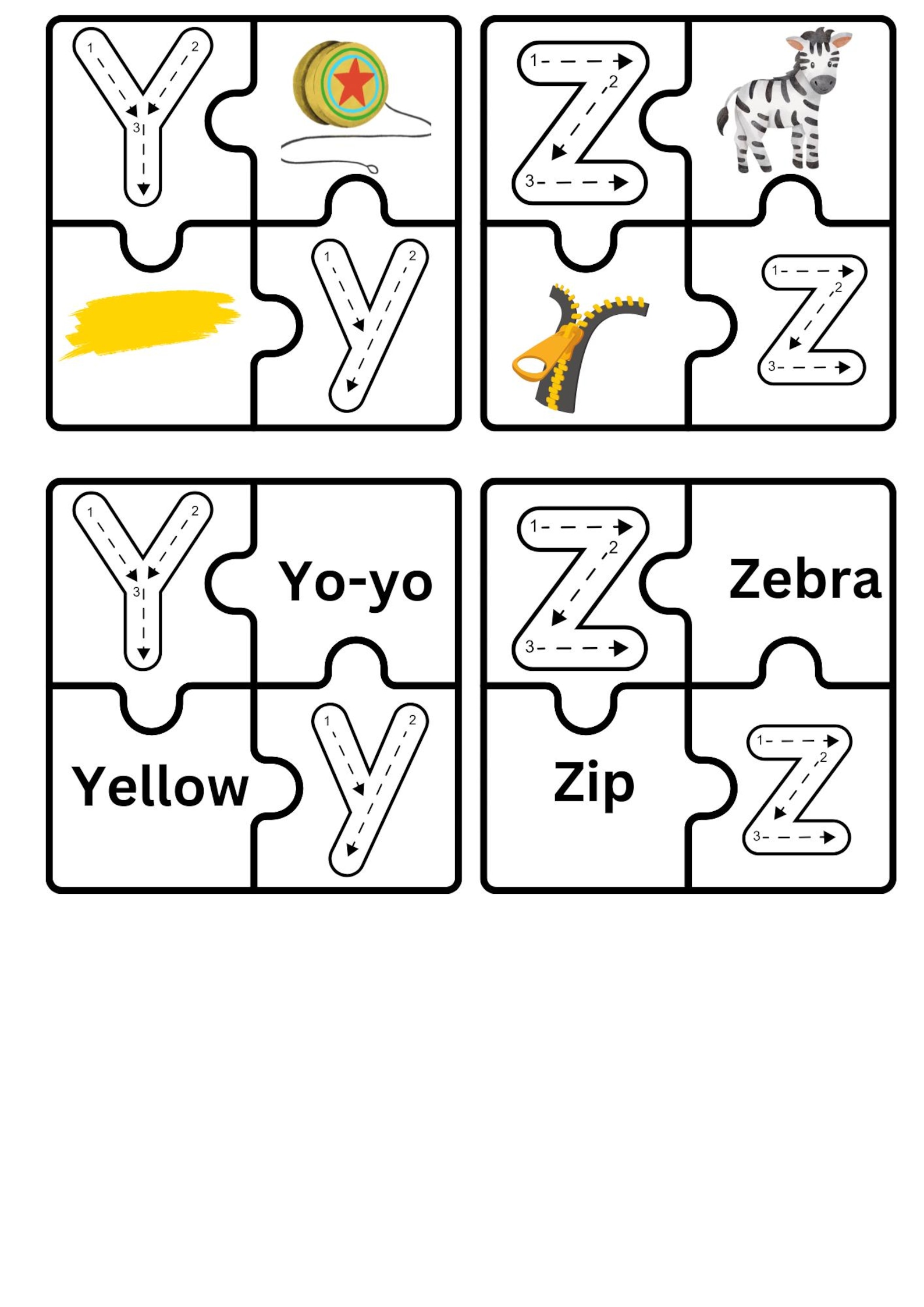 Fourteen Letters From M-Z Alphabet Puzzle - Educational ABC Puzzle for ...