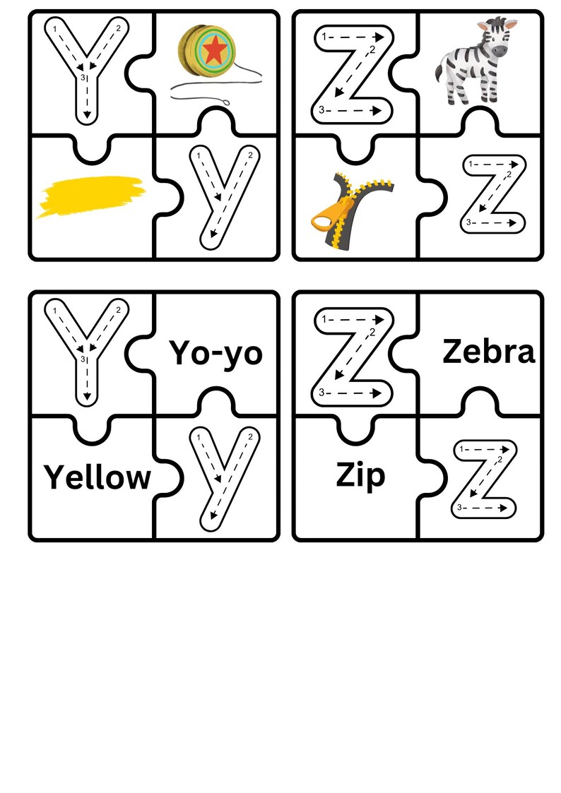 Fourteen Letters From M-Z Alphabet Puzzle - Educational ABC Puzzle for ...