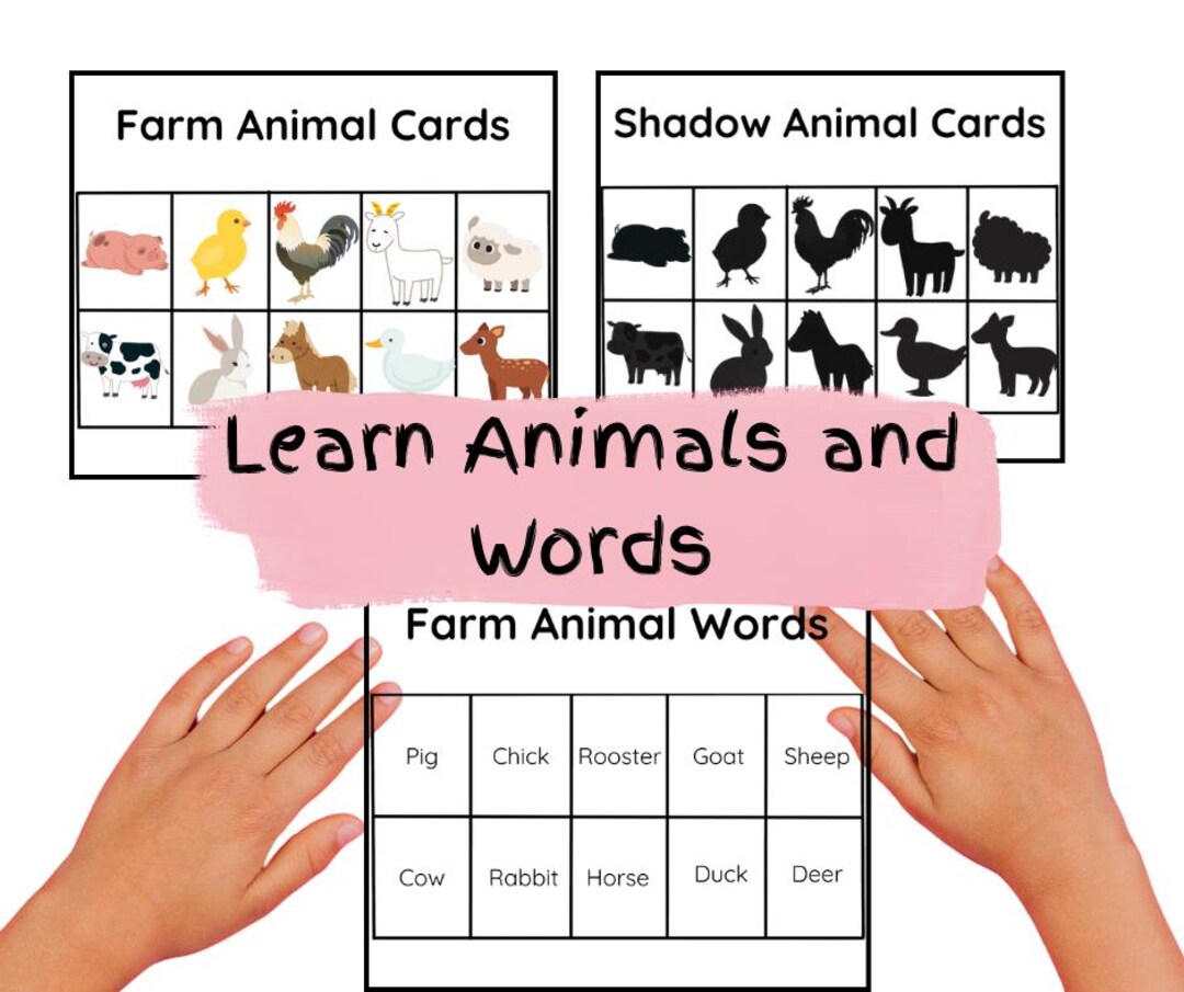 Farm Animal, Number, Shapes & Shadow Matching Downloadable Game ...