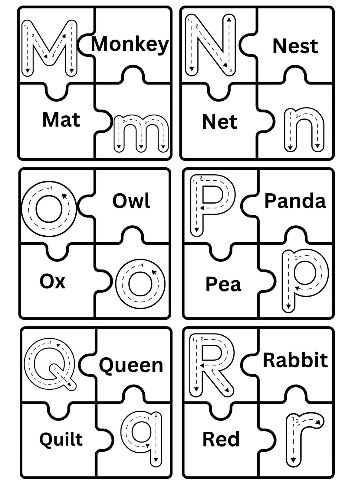 Fourteen Letters From M-Z Alphabet Puzzle - Educational ABC Puzzle for ...