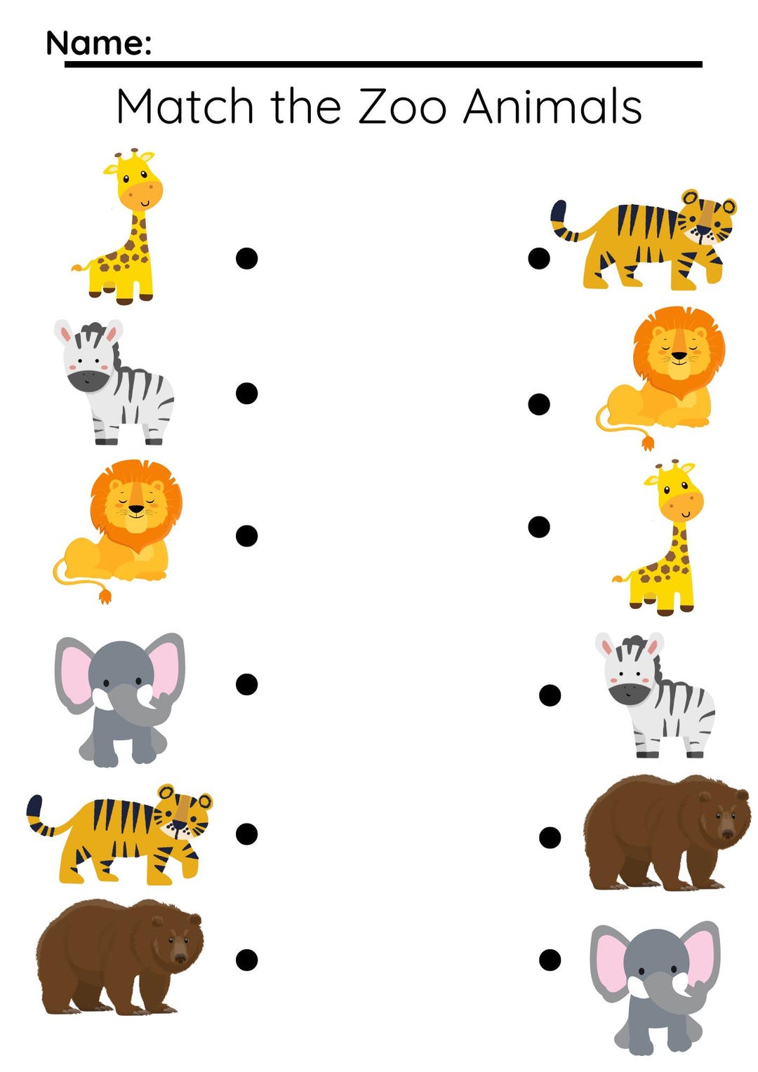 Tracing and Matching Activity Worksheets for Kids – 10 Fun Printable ...