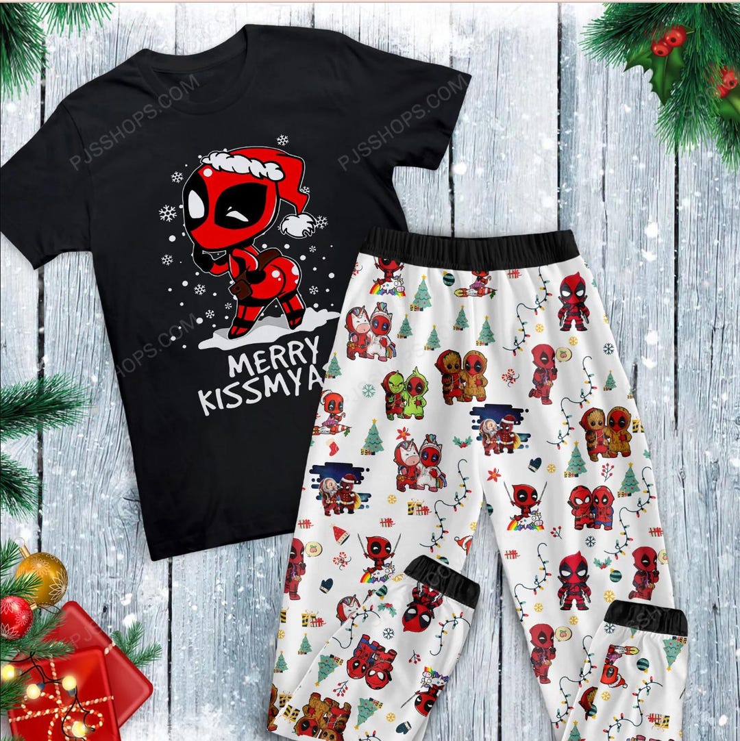 Deadpool Pajamas Set, Personalized Family Pajamas, Family Christmas ...