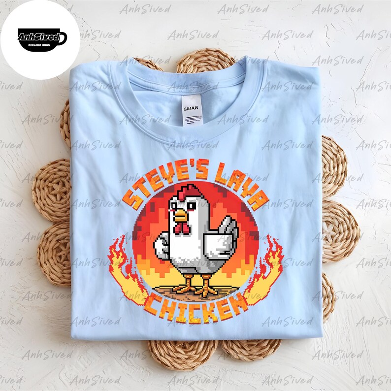 Lava Chicken Miners Meme Png, Steve Pixel Gaming Png, Funny Kid Shirt ...