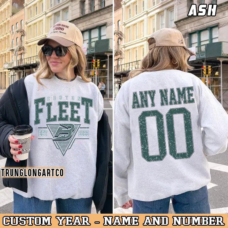 Personalized Name and Number Boston Fleet Sweatshirt, Boston Fleet ...